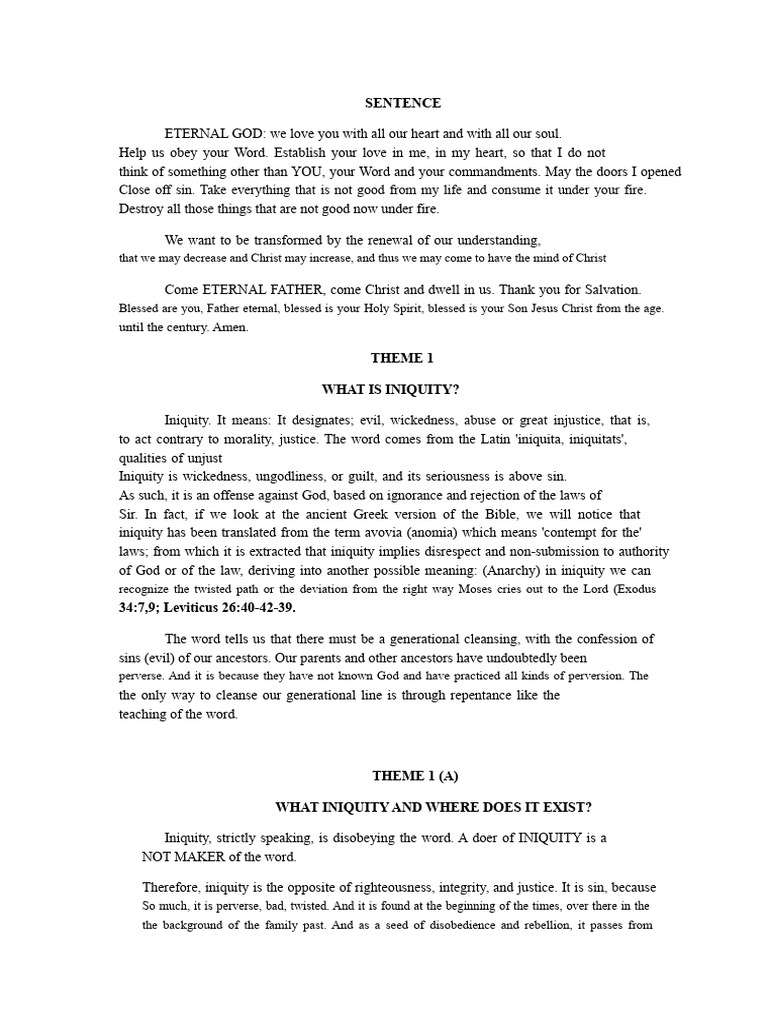THE ROOT OF INIQUITY | PDF | Salvation | Jesus