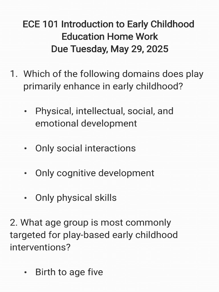 ECE 101 Introduction to Early Childhood Education _250522_134742 | PDF
