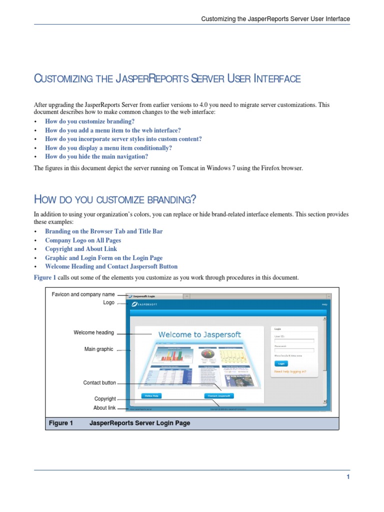 Jasper Server Customizing Server Pdf Web Browser Web Application