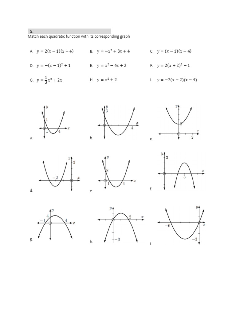 Quadratic Functions and Graph Matching | PDF | Quadratic Equation ...