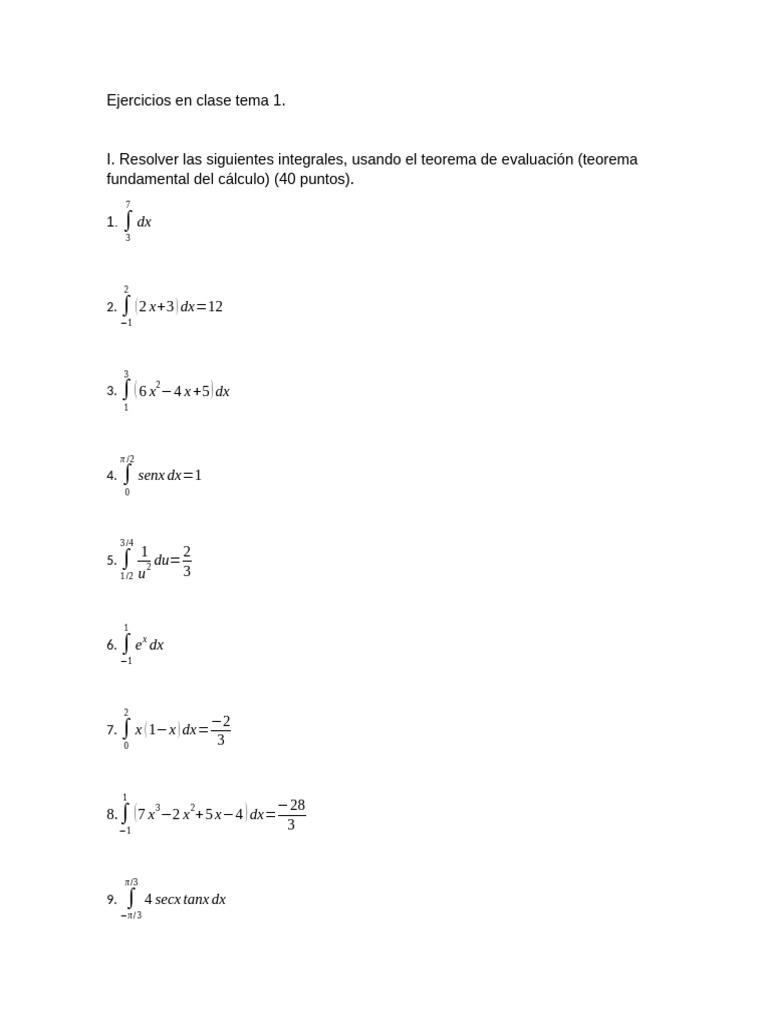 Ejercicios en Clase Tema 1 | PDF
