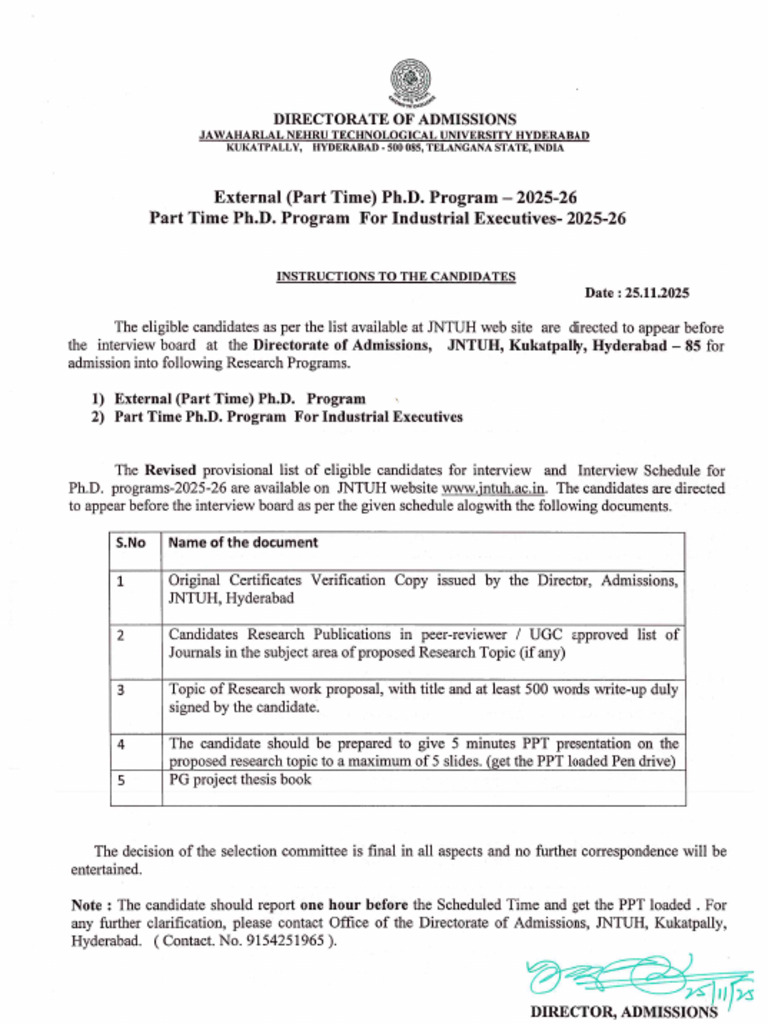 REVISED Instructions To The Candidates | PDF