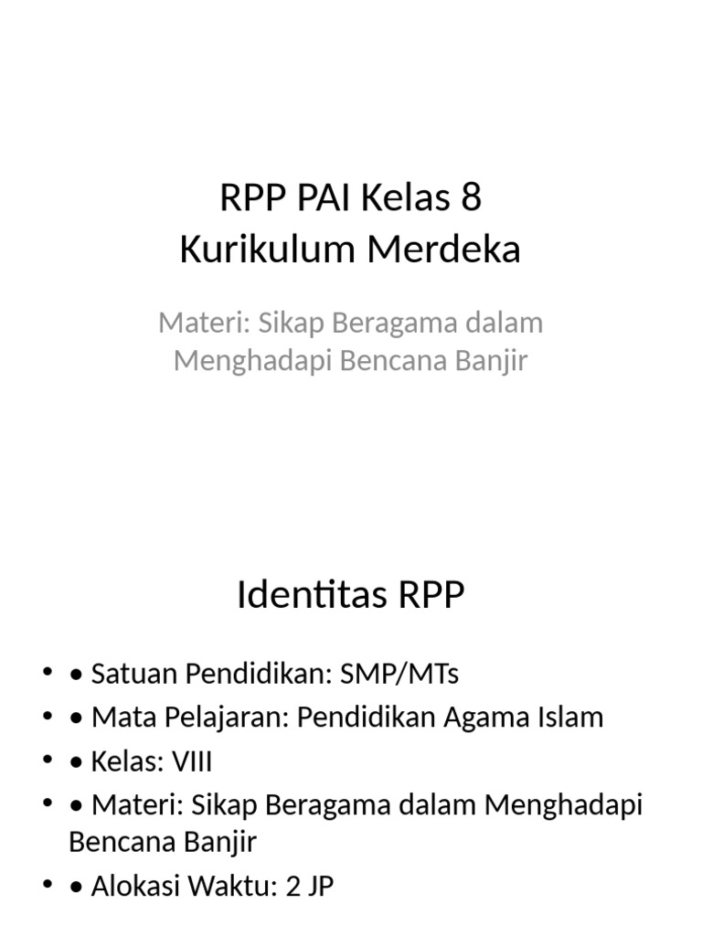 RPP_PAI_Kelas8_Banjir-1 | PDF