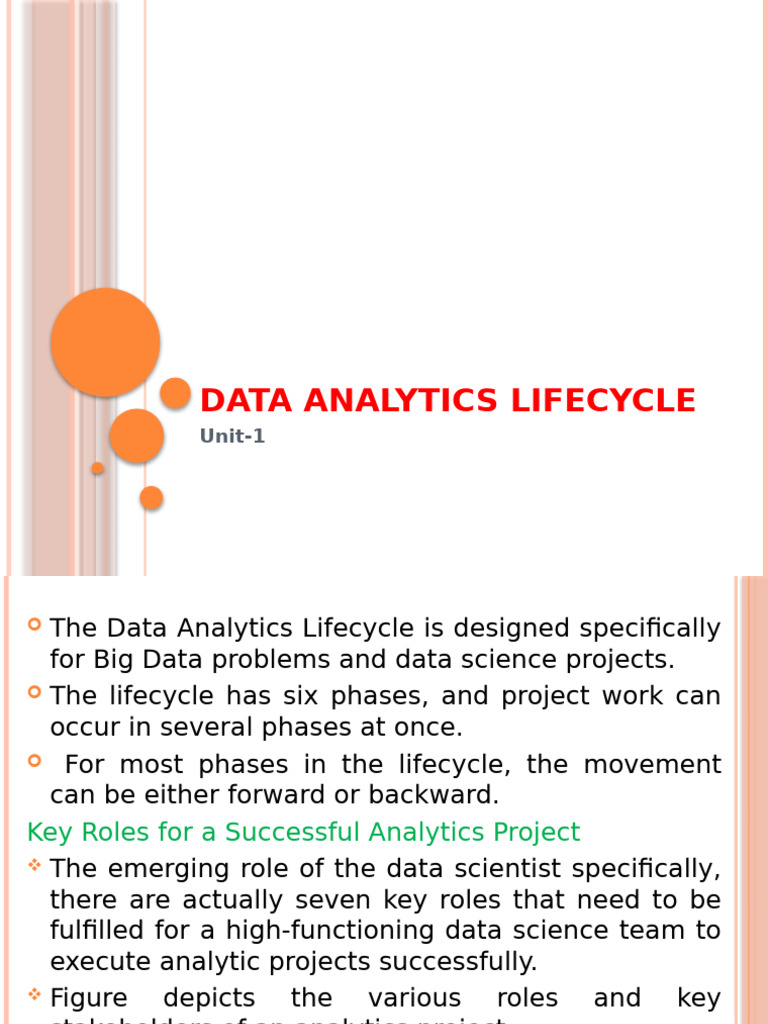 Unit-1 Data Analytics Lifecycle | PDF | Analytics | Sas (Software)