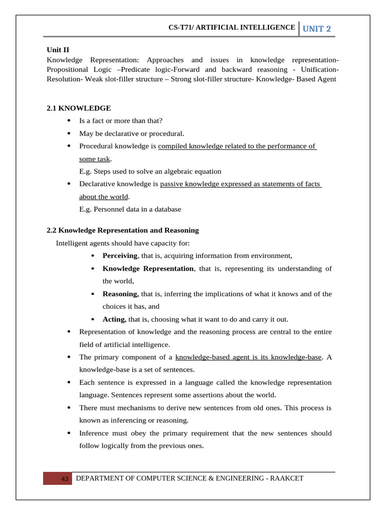 Knowledge Representation in AI | PDF | Semantics | Knowledge ...