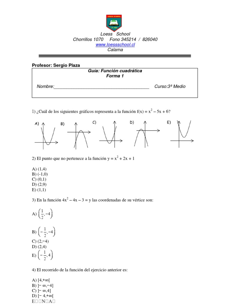 Función Cuadrática | PDF | Funciones y mapeos | Álgebra abstracta