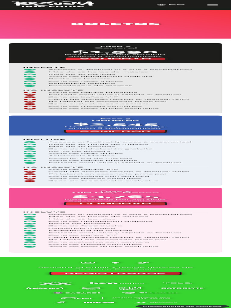 Boletos Resuena Dos Equis | PDF