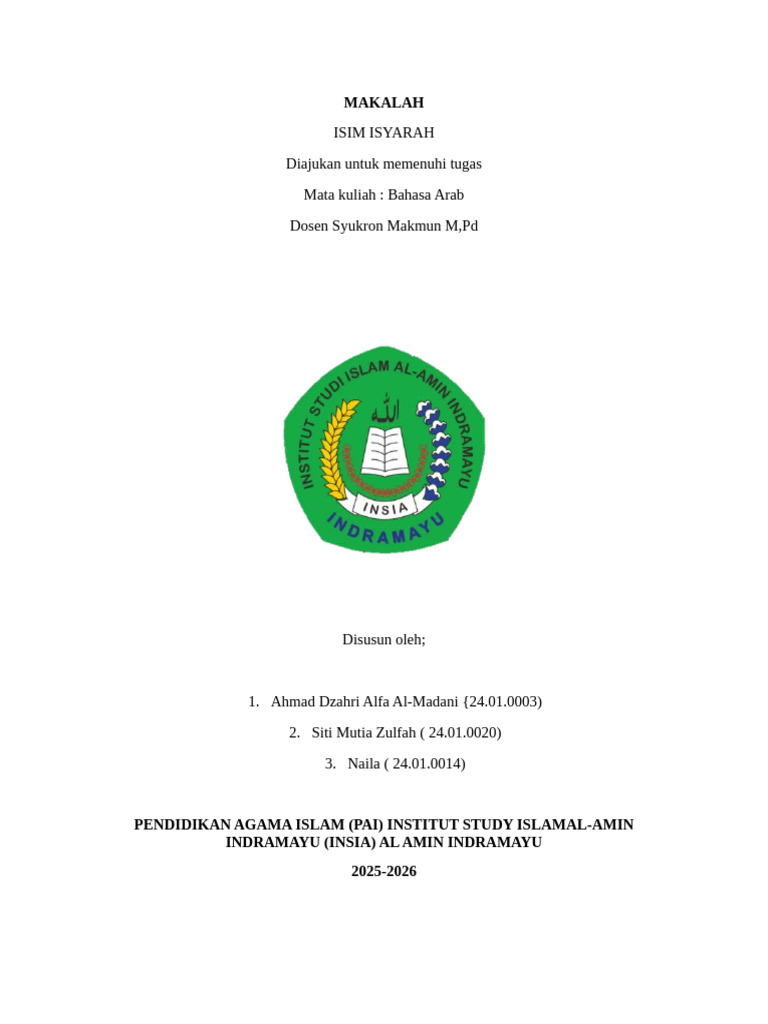 Panduan Lengkap Isim Isyarah dalam Bahasa Arab | PDF