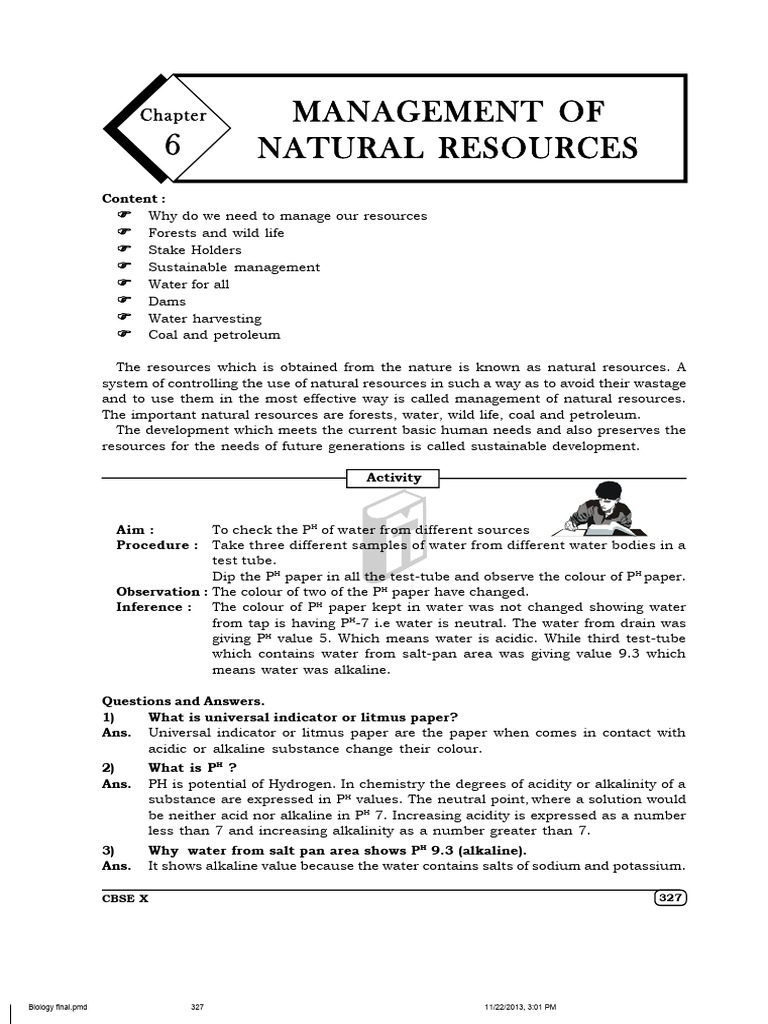 Ch 16 Managment of Natural Resources | PDF | Ph | Water