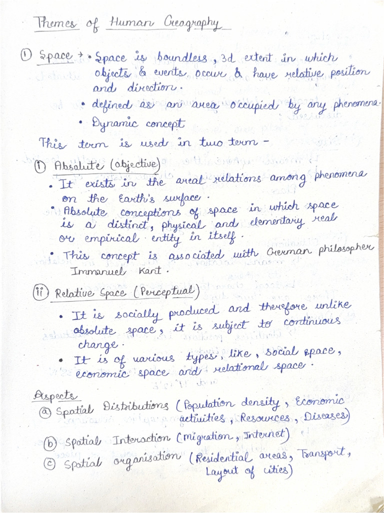 Themes of Human Geography | PDF