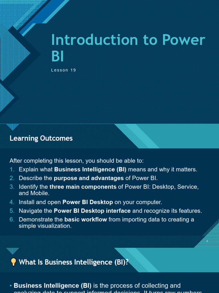Lesson 19 - Introduction To Power BI | PDF | Microsoft Excel | Microsoft