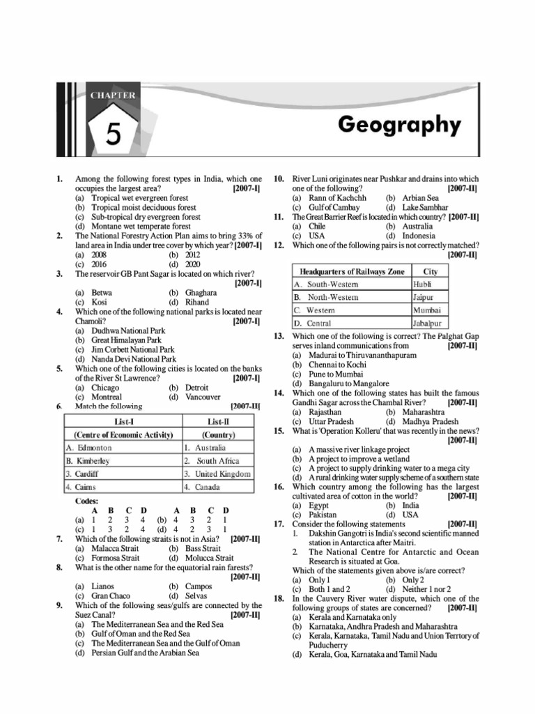 Geography Questions | PDF