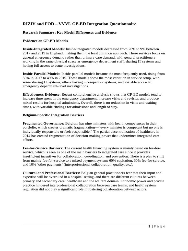 RIVIZ-GP-ED + FOD-VVVL Qustionaire English Version | PDF | Fee For ...
