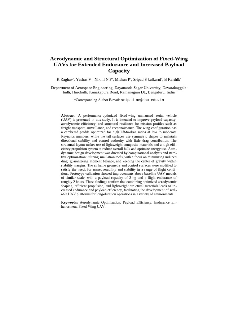 Aerodynamic and Structural Optimization of Fixed-Wing Abstarct | PDF