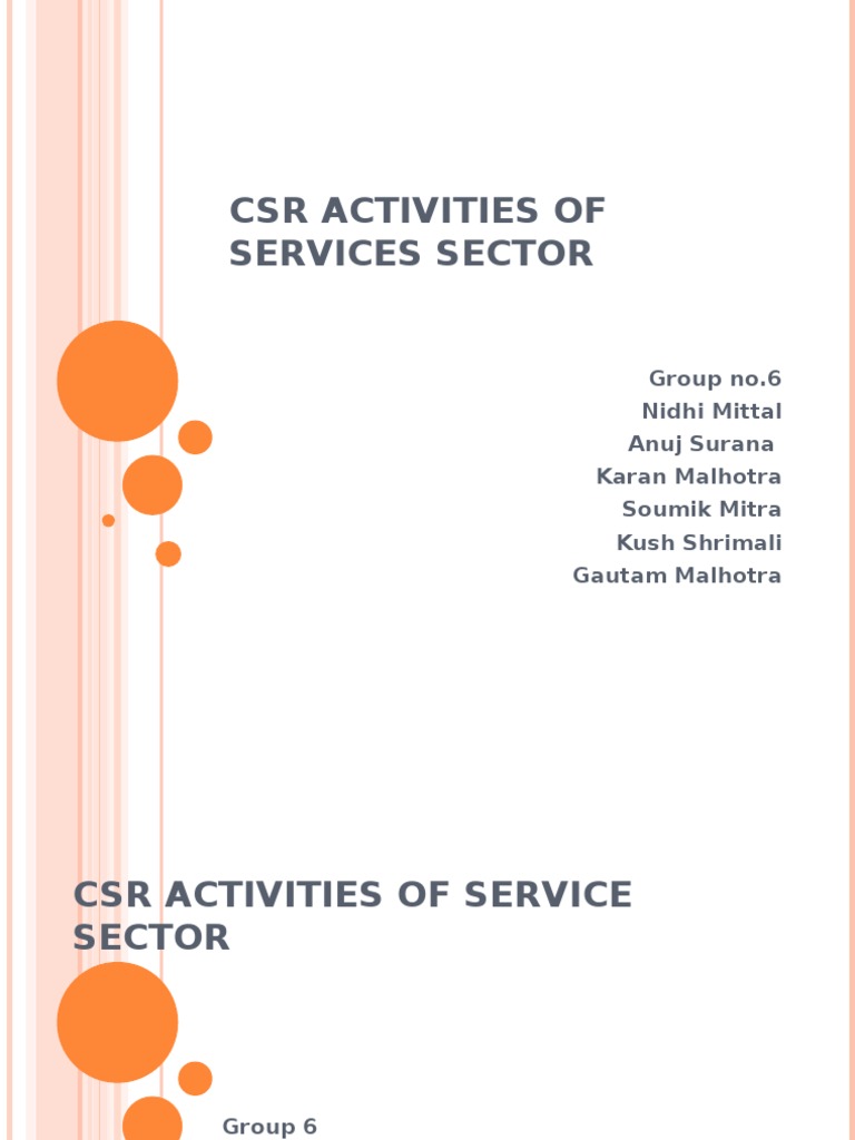 CSR Initiatives in the Services Sector | PDF | Corporate Social ...
