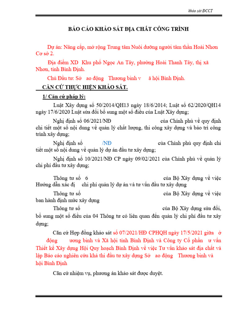 04 Bao Cao Khao Sat Dia Chat | PDF