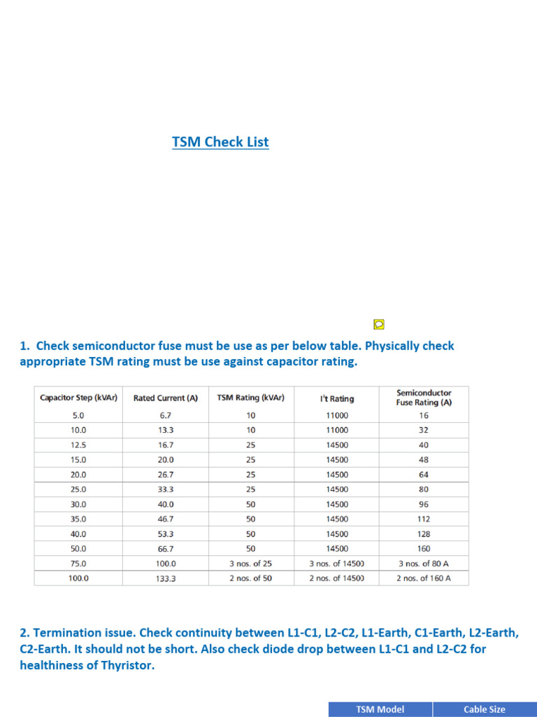TSM Installation and Maintenance Checklist | PDF