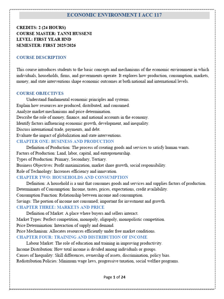 Understanding Economic Environment Basics | PDF | Economics ...