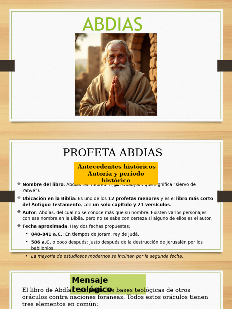 Presentacion Profeta Abdias | PDF | Cristo (título) | Contenido bíblico