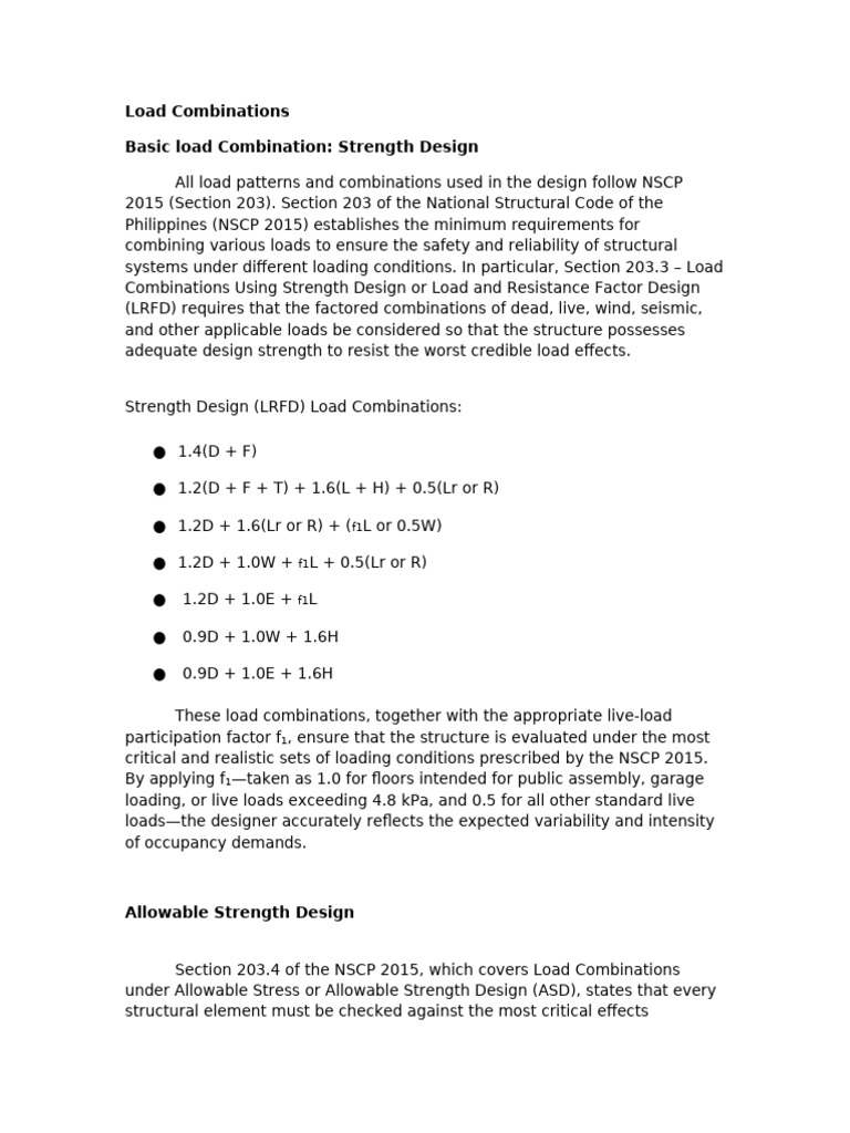 NSCP 2015 Load Combinations Guide | PDF | Photovoltaic System ...