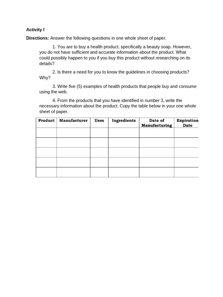 Health Product Research Guidelines | PDF