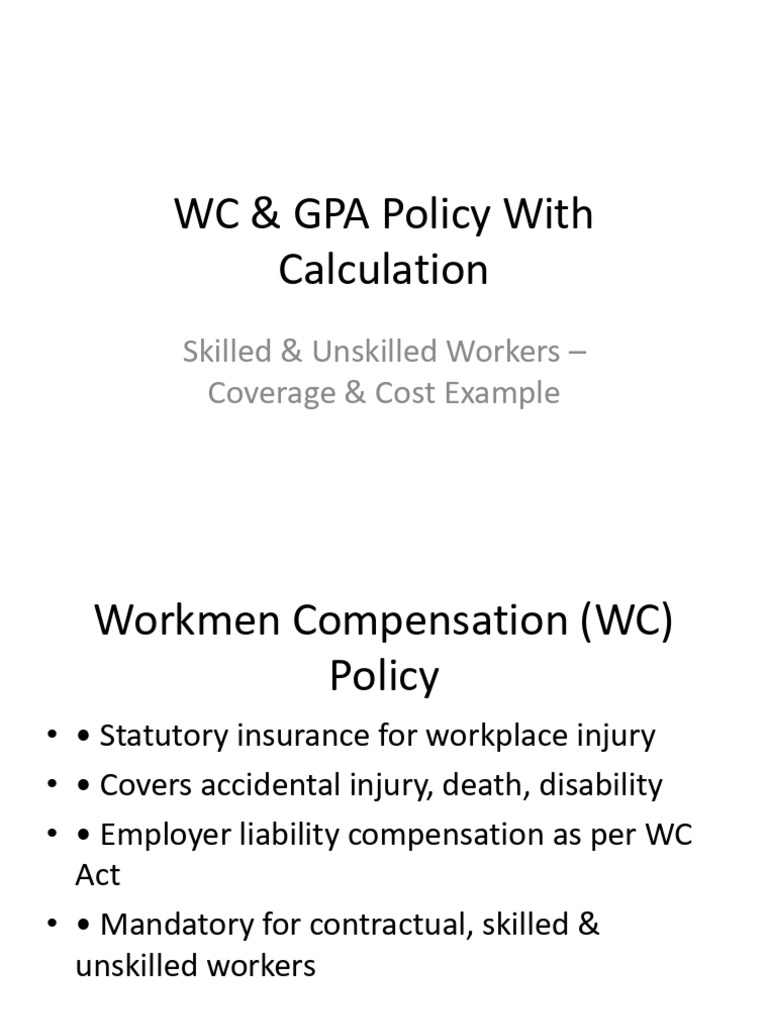 WC & GPA Insurance Coverage Guide | PDF