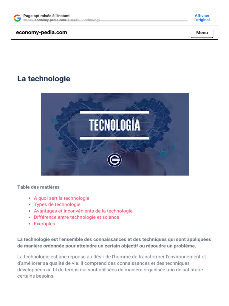 Comprendre la technologie et ses impacts | PDF | Science ...