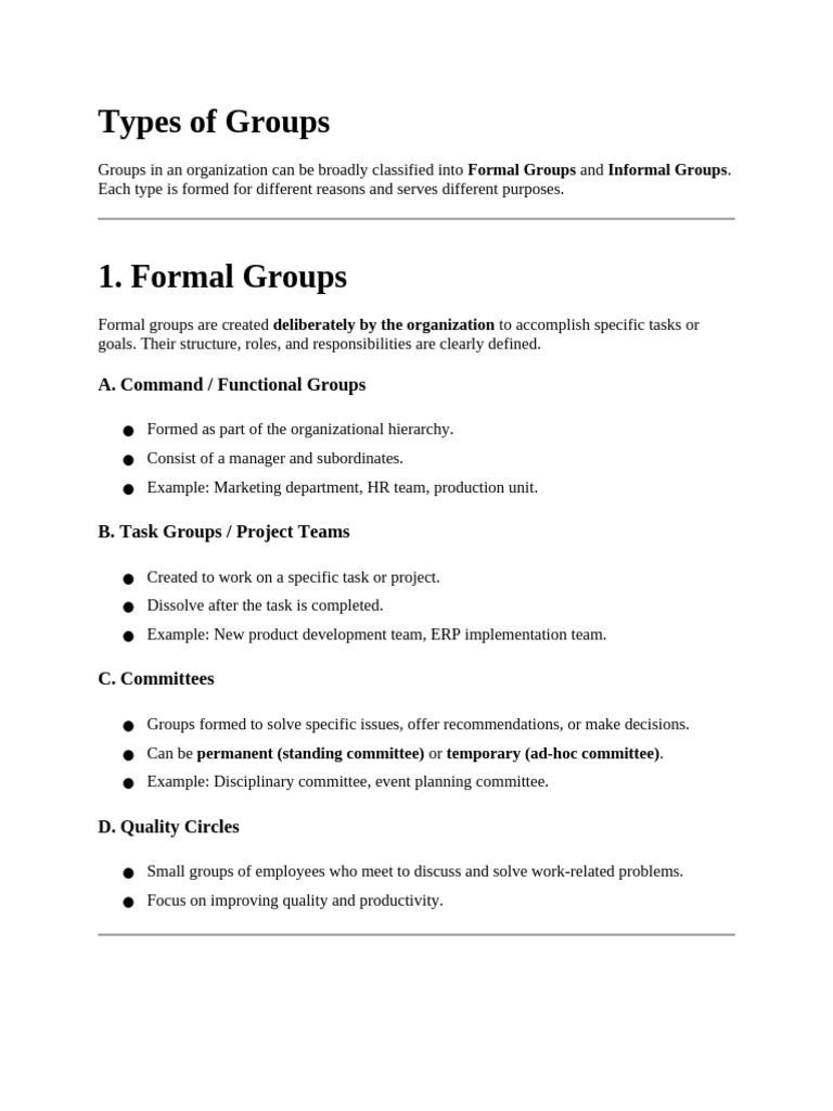 Types of Group | PDF | Business | Social Psychology