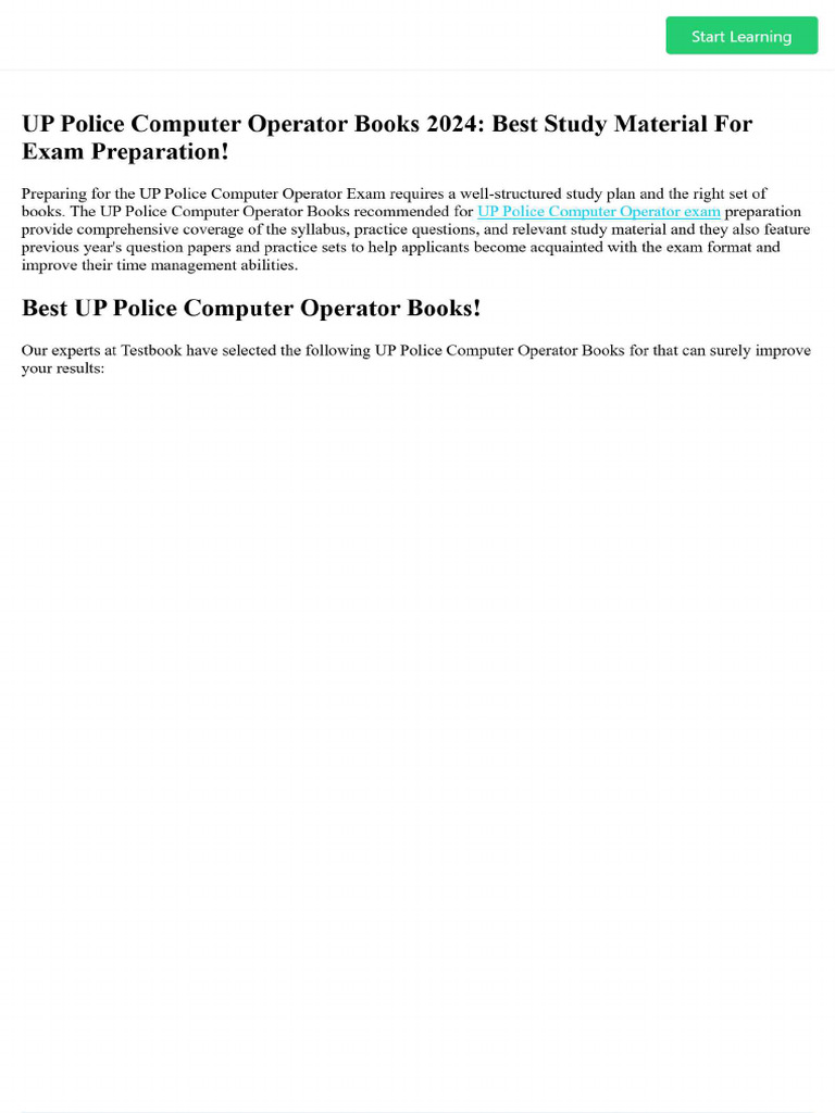 UP Police Computer Operator Books 2024_ Best Study Material for Exam ...