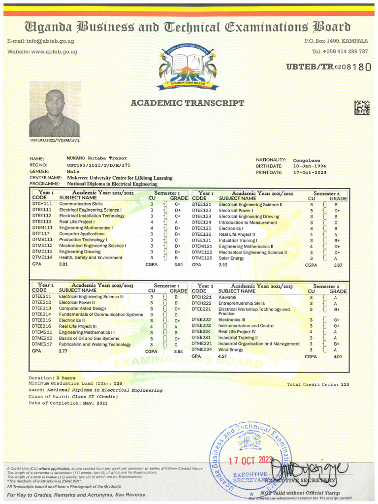 Diploma Transcript -1 2 | PDF