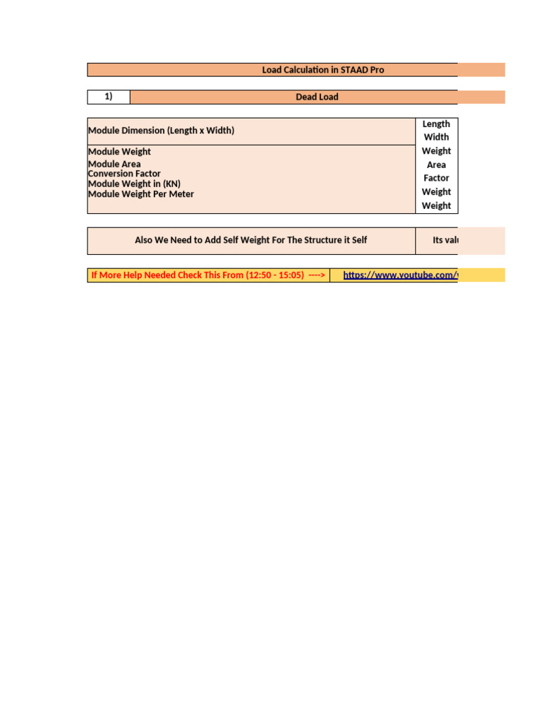 STAAD Pro Load Calculation Guide | PDF