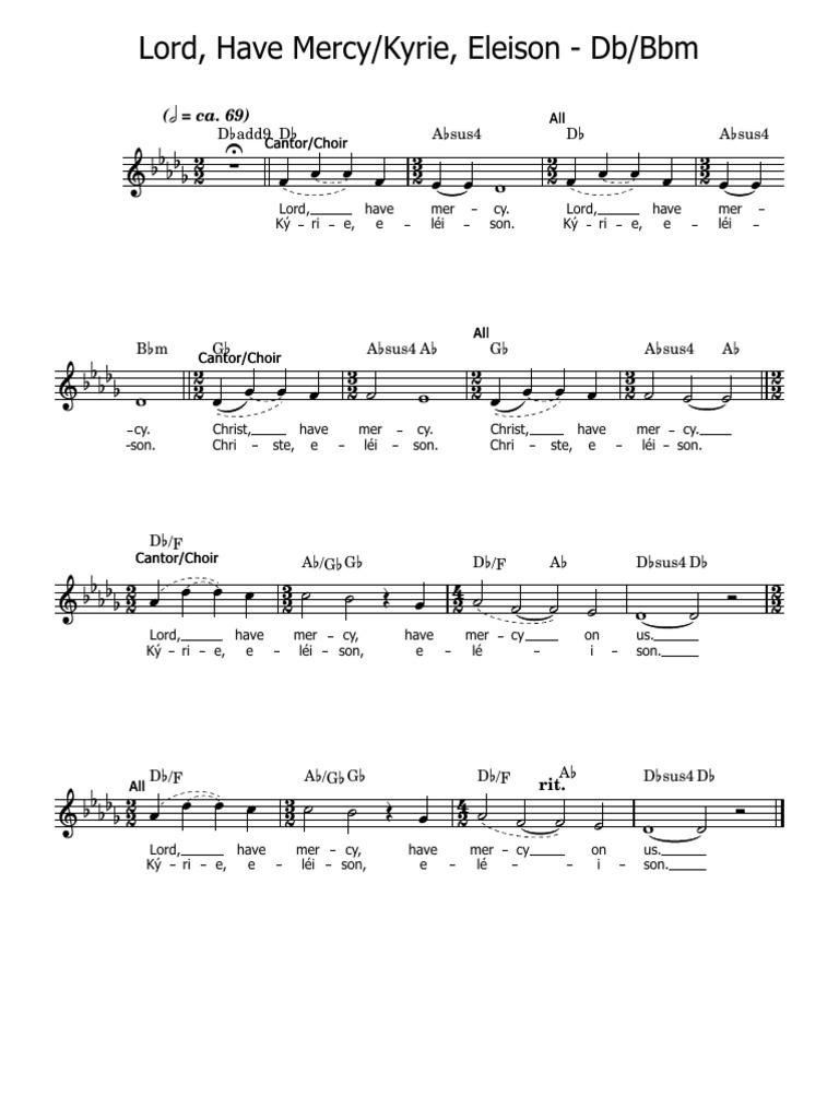 Lord, Have Mercy (Kyrie, Eleison) Transposed DB BBM | PDF