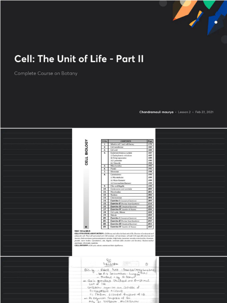 Cell The Unit of Life Part II With Anno | PDF