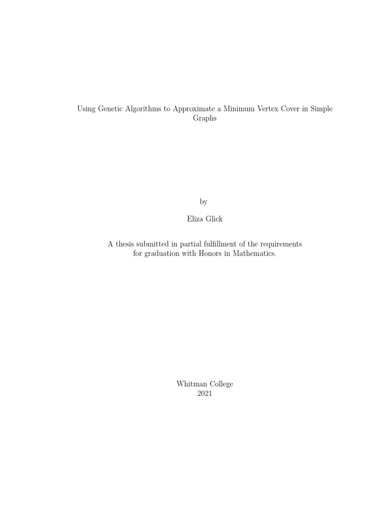 Using Genetic Algorithms to Approximate a Minimum Vertex Cover in ...
