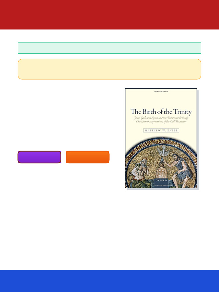 The Birth of the Trinity Jesus God and Spirit in New Testament and ...