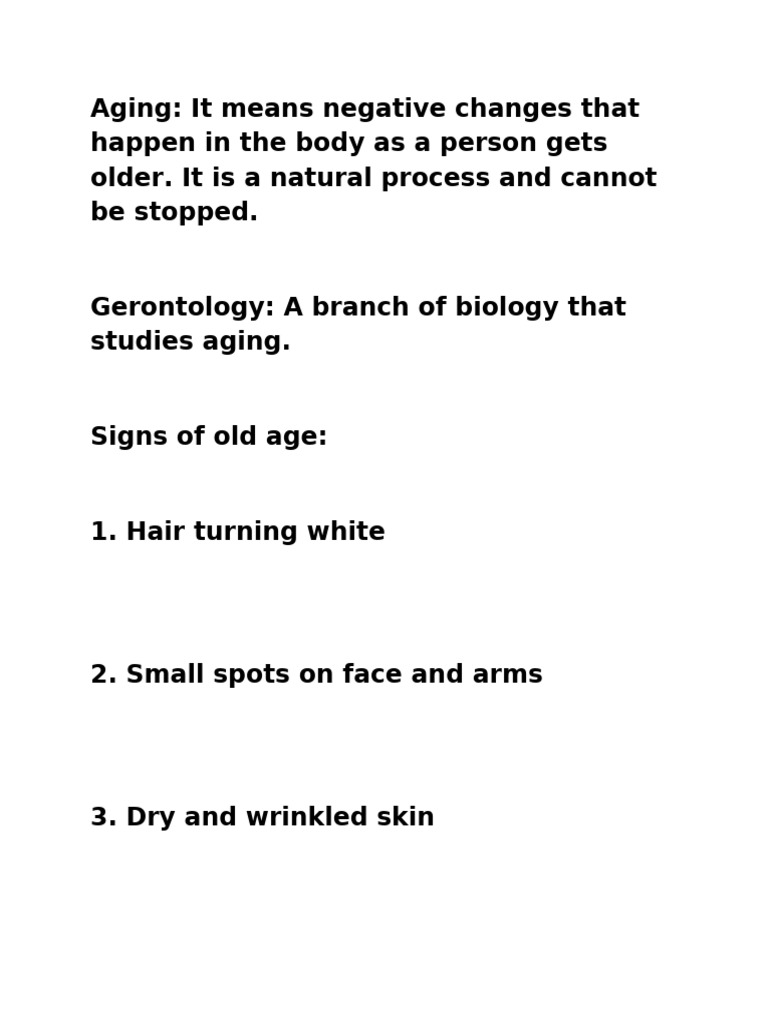 Understanding Aging and Its Effects | PDF
