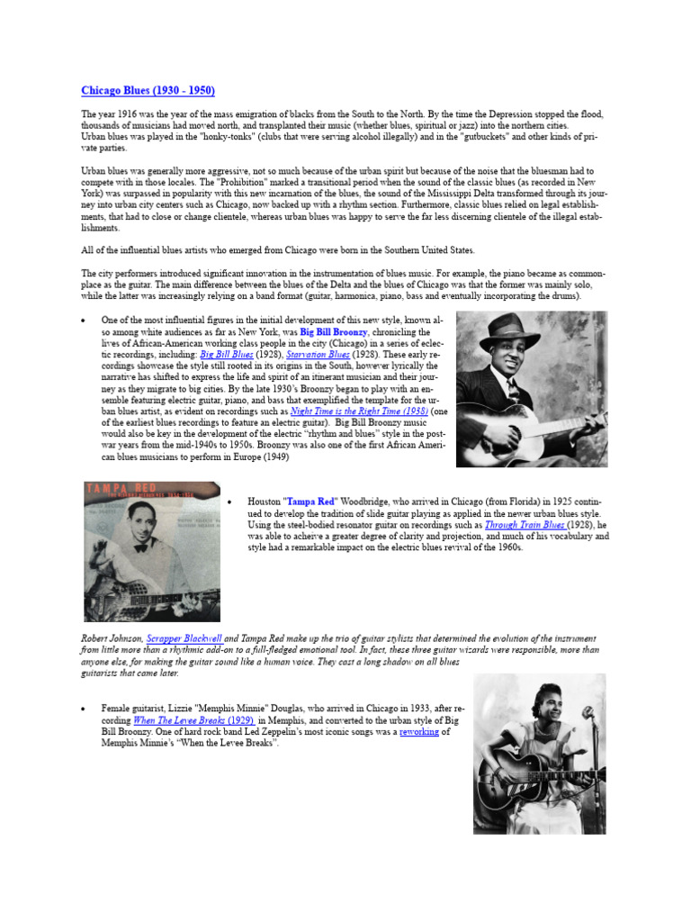 Module 3.3 - Chicago Blues (1930 - 1950) | PDF | Blues | Popular Music