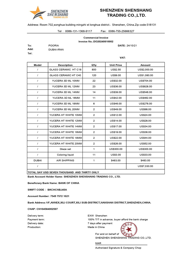 Orders-Invoice Janfaza Real -20241021 | PDF