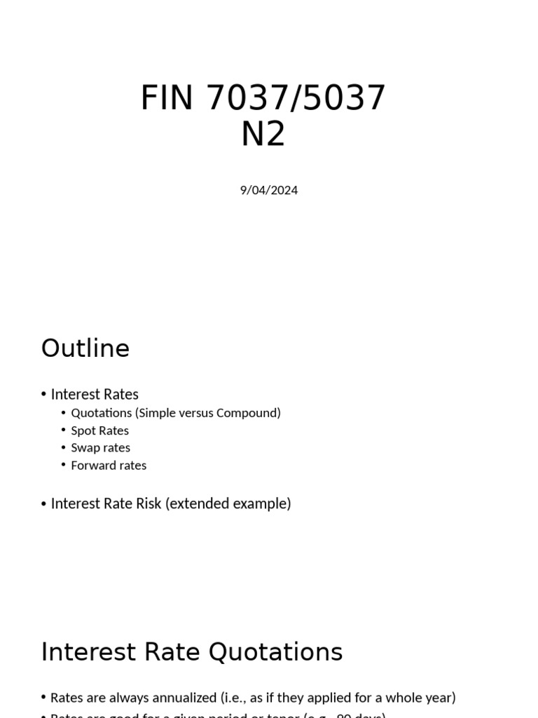 N2 FIN 7037 5037 FS 2024 | PDF | Yield Curve | Yield (Finance)