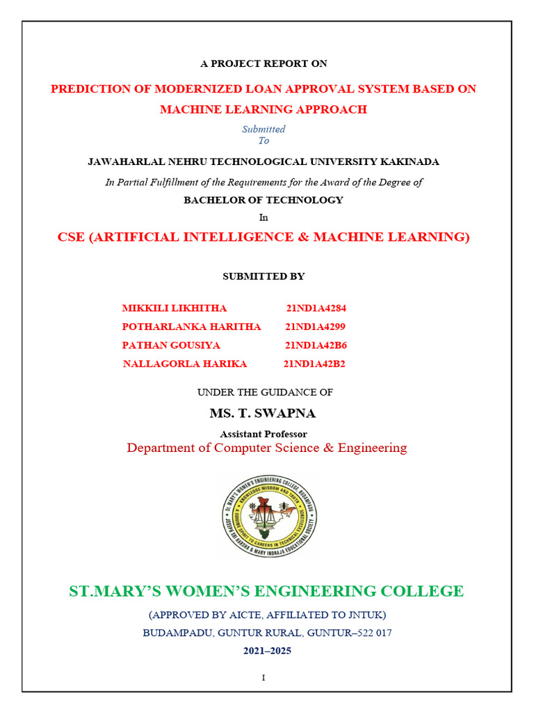 Stmw- Project Front Pages for Projects | PDF | Support Vector Machine | Machine Learning