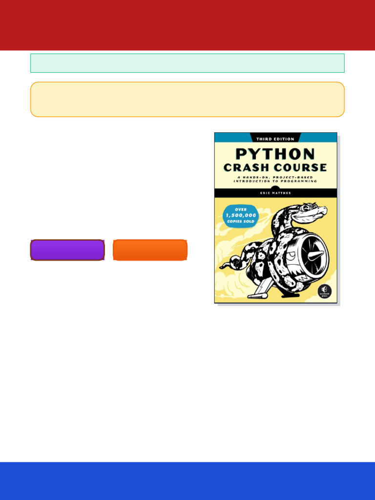 Python Crash Course 3rd Edition Eric Matthes ebook polished digital ...