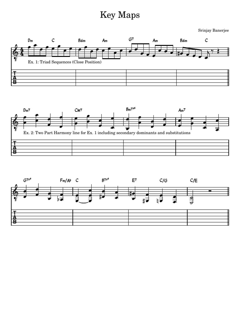 Key Maps for Music Harmony Exercises | PDF