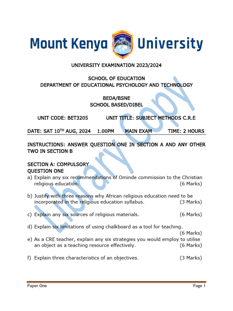 Bet3205 Subject Methods c.r.e Sb Main | PDF | Learning