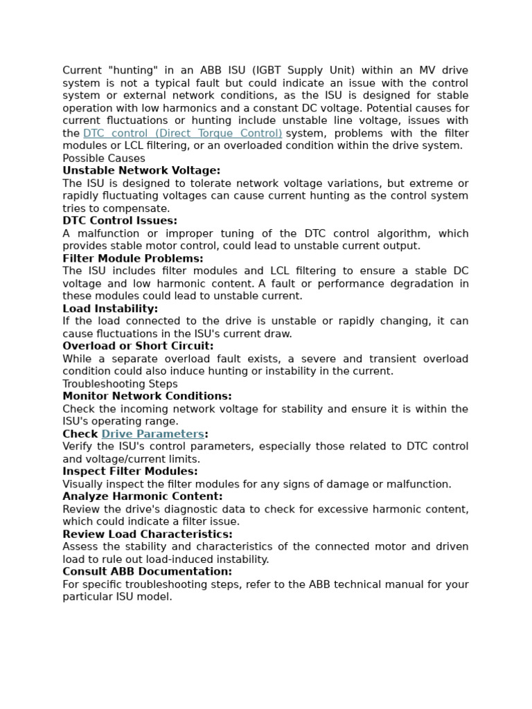 Current Hunting in ABB Drive | PDF