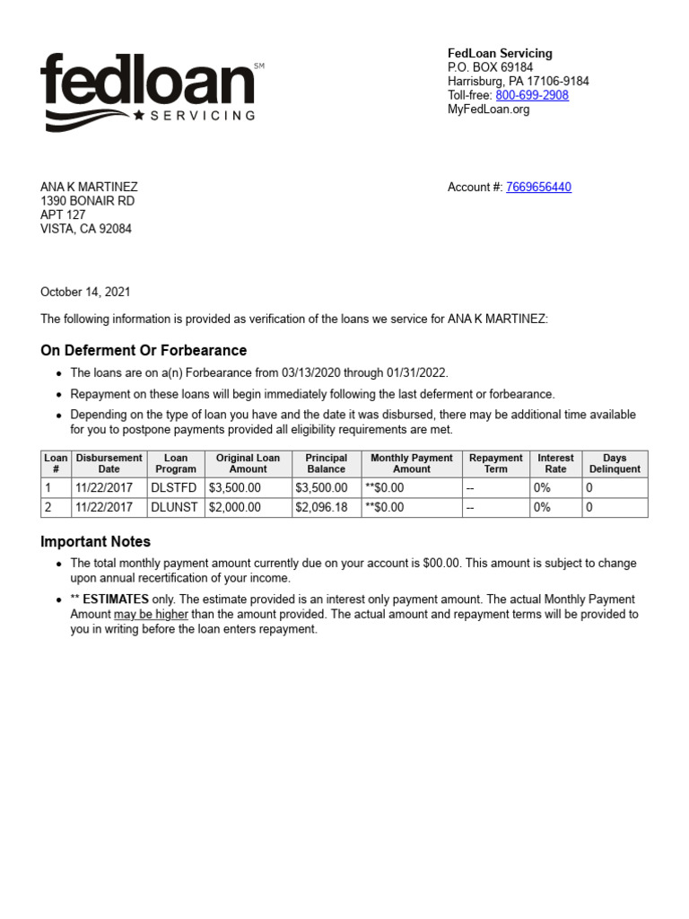 Loan Verification Letter | PDF