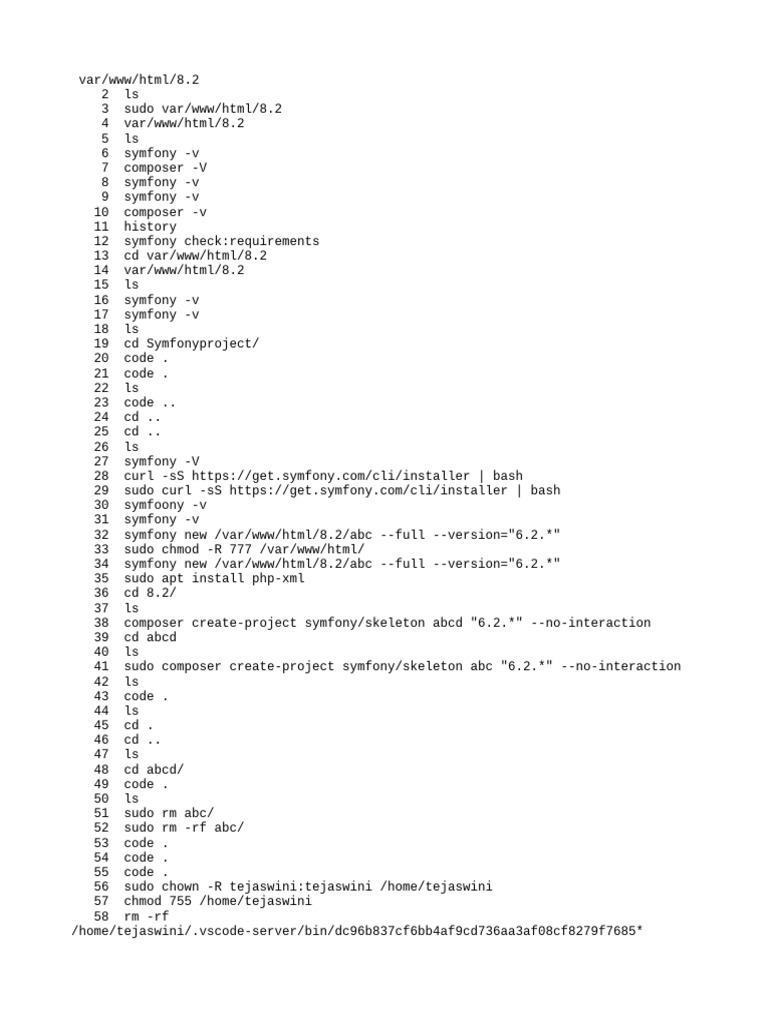 Symfony Installation Commands | PDF
