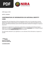 Nira Confirmation Letter | PDF