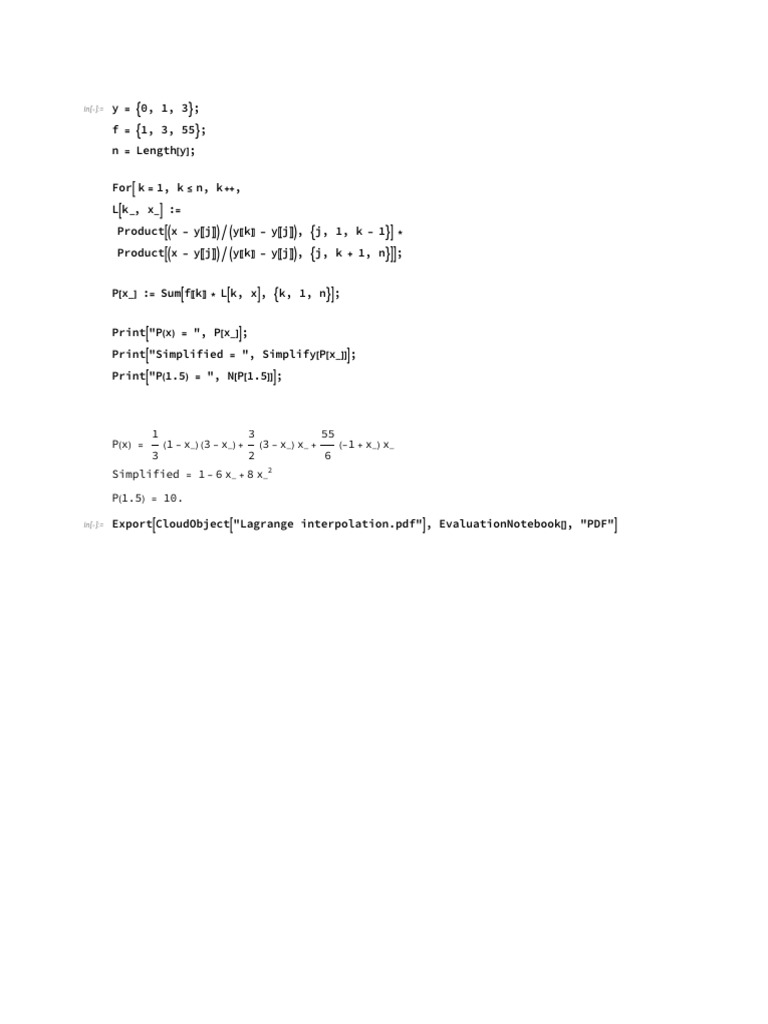 Lagrange Interpolation | PDF