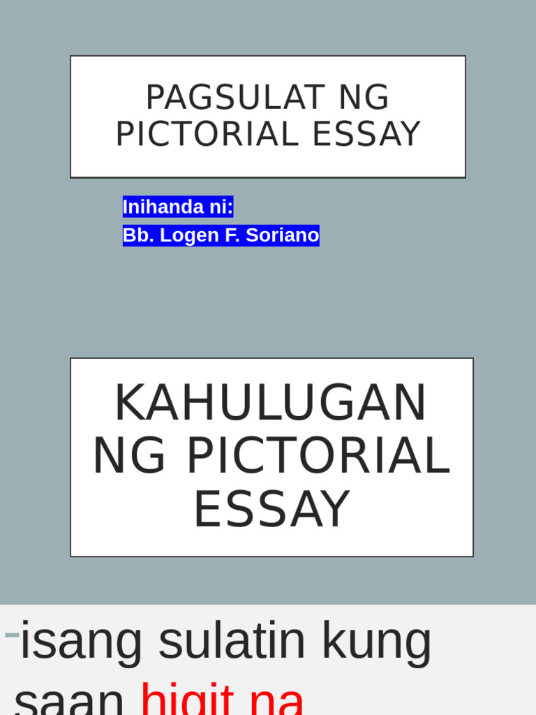 Vi. Pagsulat NG Pictorial Essay | PDF