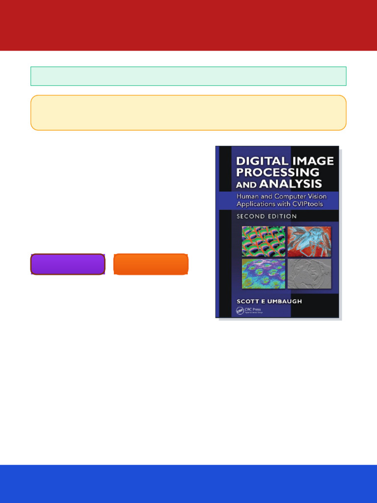 Digital Image Processing and Analysis Human and Computer Vision Applications with CVIPtools ...